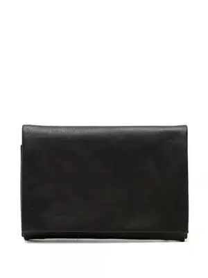 MA+ Cross-motif Leather Wallet - Black