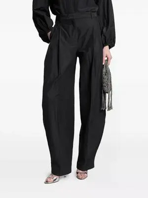 Andamane The Attico Tracy Pleated Wide-leg Trousers - Black