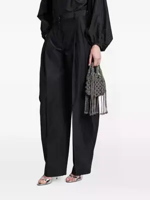 Andamane The Attico Tracy Pleated Wide-leg Trousers - Black