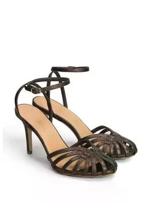 THE SELLER Metallic Effect Cage Sandals