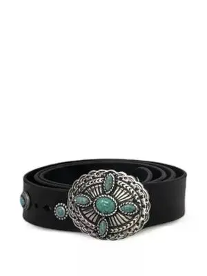 Orciani Embellished Leather Belt - Black