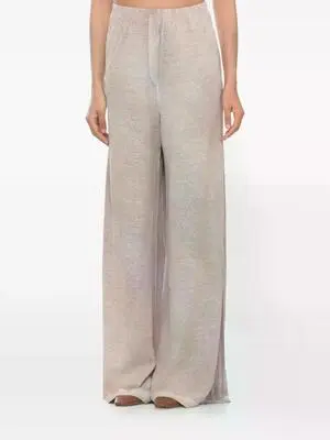 Avant Toi Beige Linen Metallic Finish Palazzo Pants