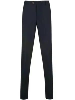 Brunello Cucinelli Navy Virgin Wool Tailored Trousers - Blue