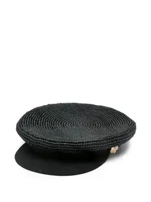 Borsalino Logo Plaque Beret - Black