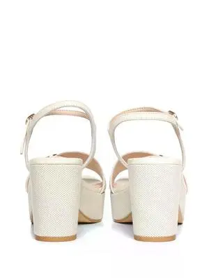 Liu Jo Harper Logo-plaque Leather Heeled Sandals