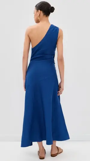 Farm Rio Seahorse Embroidery One-shoulder Maxi Dress