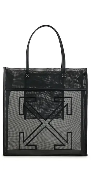 Off-White Mesh Market Tote Bag - Black