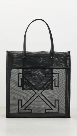 Off-White Mesh Market Tote Bag - Black
