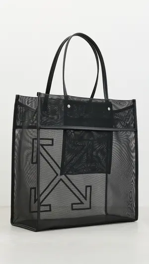 Off-White Mesh Market Tote Bag - Black