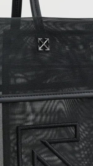 Off-White Mesh Market Tote Bag - Black