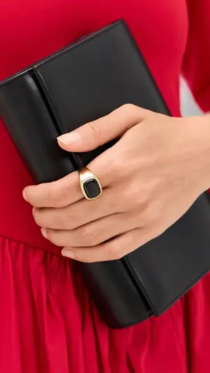 LUV AJ Midnight Mesa Signet Ring