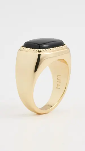 LUV AJ Midnight Mesa Signet Ring