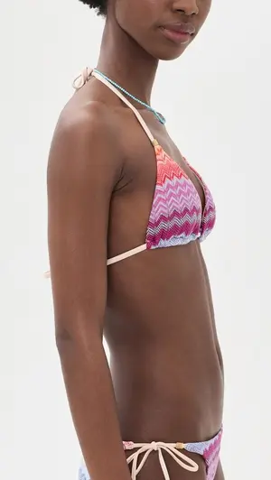 PQ SWIM Chevron Triangle Bikini Top - Sunkissed