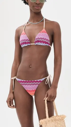 PQ SWIM Chevron Triangle Bikini Top - Sunkissed