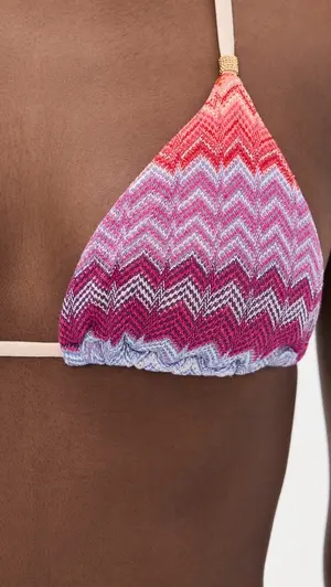 PQ SWIM Chevron Triangle Bikini Top - Sunkissed