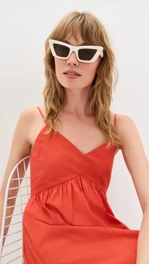 Le Specs X Alemais Lucia Cat Eye Sunglasses - Ecru