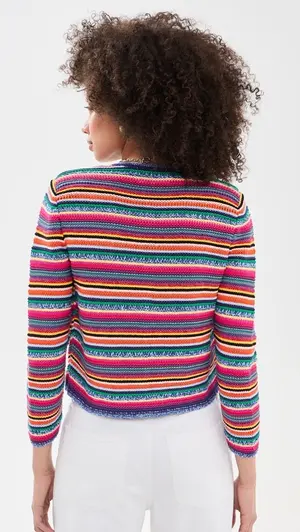 Ba&sh Fanny Striped Knit Cardigan