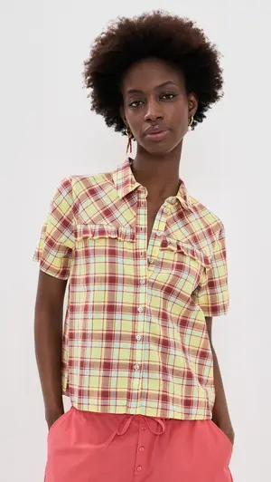 DAMSON MADDER Checked Embroidered Shirt
