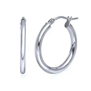 ZOHREH 9k White Gold Hoop Earrings - Silver