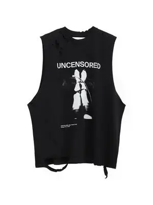 Matieres Fecales Distressed Graphic-print T-shirt - Black