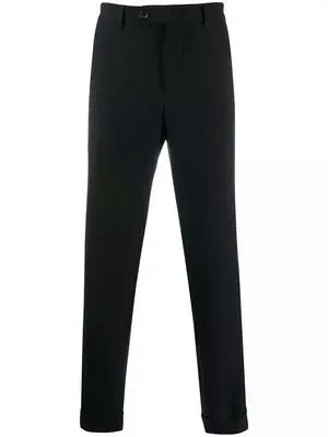 Brunello Cucinelli Virgin Wool Flannel Leisure Fit Trousers - Blue