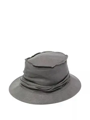 Yohji Yamamoto Draped Detail Bucket Hat - Grey
