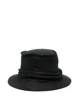 Yohji Yamamoto Draped Bucket Hat - Black
