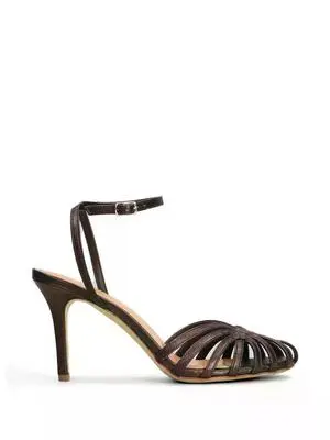 THE SELLER Metallic Effect Cage Sandals - Brown