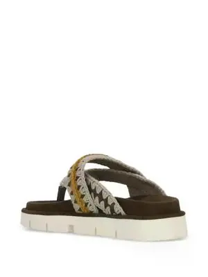 Mou Crochet Flat Sandals