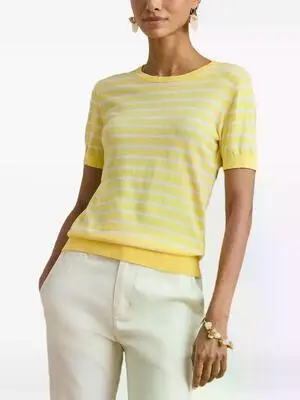 Ralph Lauren Striped Short-sleeve Sweater - Yellow