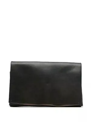 MA+ Cross-motif Leather Wallet - Black
