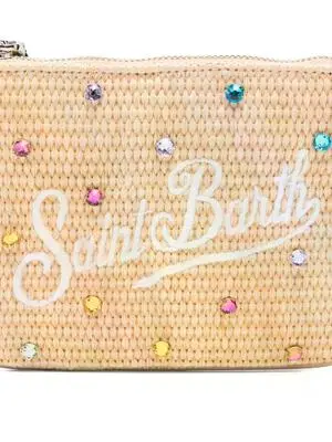 MC2 SAINT BARTH Parisienne Crystal-embellished Clutch Bag