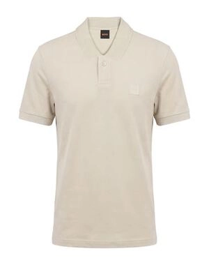 BOSS Polo Shirt Size Cotton, Elastane - Beige