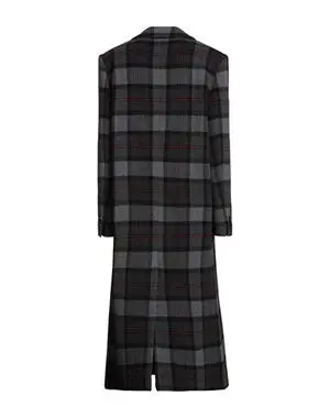 MSGM Double-breasted Checked Wool Blend Coat