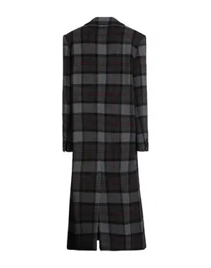 MSGM Double-breasted Checked Wool Blend Coat