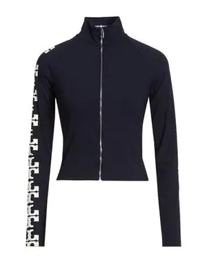 Tory Burch Polyamide And Lycra Zip-up Sweatshirt - Navy