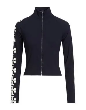 Tory Burch Polyamide And Lycra Zip-up Sweatshirt - Navy