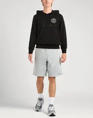 Versace Embroidered Logo Cotton Hoodie - Black