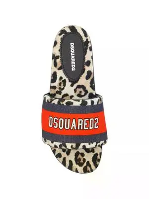 Dsquared2 Leopard Print Logo Patch Sandals