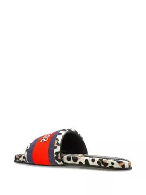 Dsquared2 Leopard Print Logo Patch Sandals