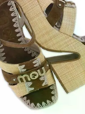 Mou Logo-plaque Crochet-trim Sandals