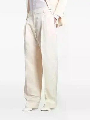 Magda Butrym Pleated Straight-leg Trousers - Neutrals