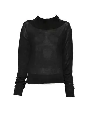 Paloma Wool Soto Funnel-neck Fine-knit Sweater - Black