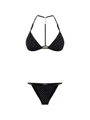 TOM FORD Polka-dot Print Triangle Bikini Top - Black