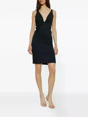 Emporio Armani Logo Plaque Gathered Dress