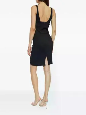 Emporio Armani Logo Plaque Gathered Dress