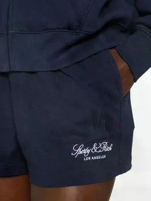 SPORTY & RICH Logo-embroidered Drawstring Shorts