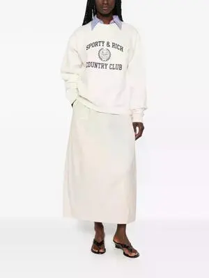 SPORTY & RICH Logo-print Cotton Sweater