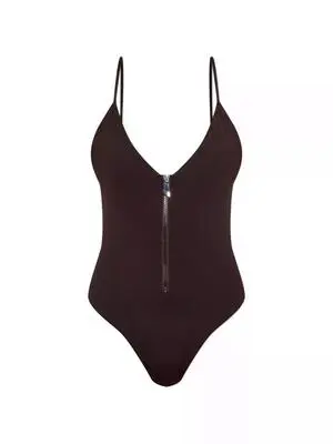 Attico Zip-fastening Swimsuit - Brown