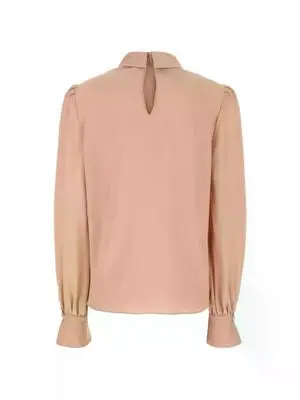 Valentino Garavani Pleated High Neck Blouse With Bow Detail
